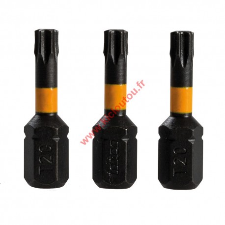 Triton Tools 526608 Lot 3 Embouts visseuse choc torx T20 de 25mm